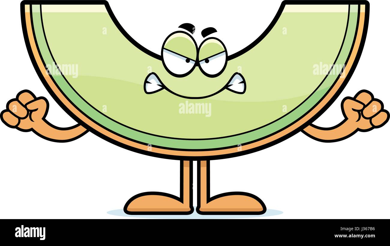 A cartoon illustration of a honeydew melon looking angry Stock Vector ...