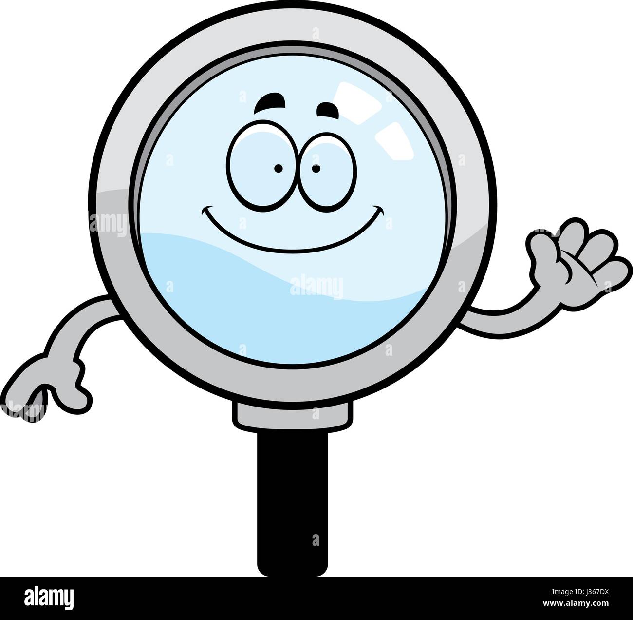A cartoon illustration of a magnifying glass waving Stock Vector Image ...