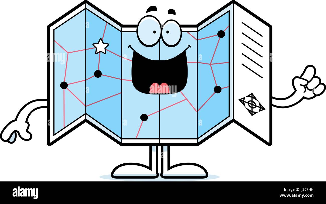 A cartoon illustration of a road map with an idea Stock Vector Image ...