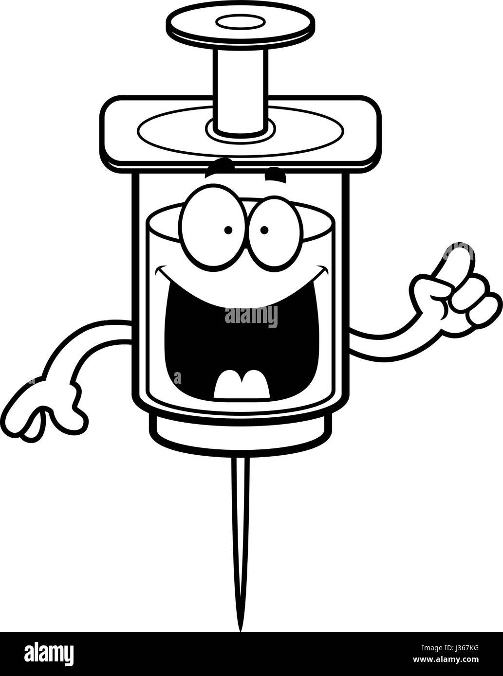 A cartoon illustration of a syringe with an idea Stock Vector Image ...