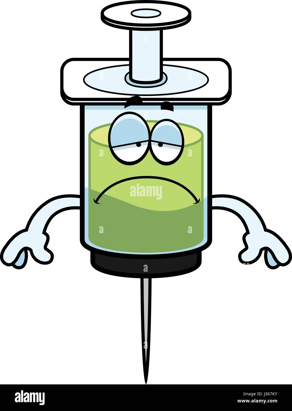 A cartoon illustration of a syringe looking sad Stock Vector Image ...