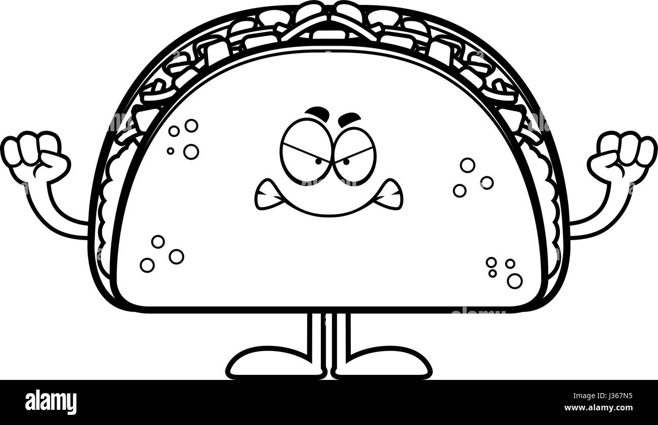 A cartoon illustration of a taco looking angry Stock Vector Image & Art ...