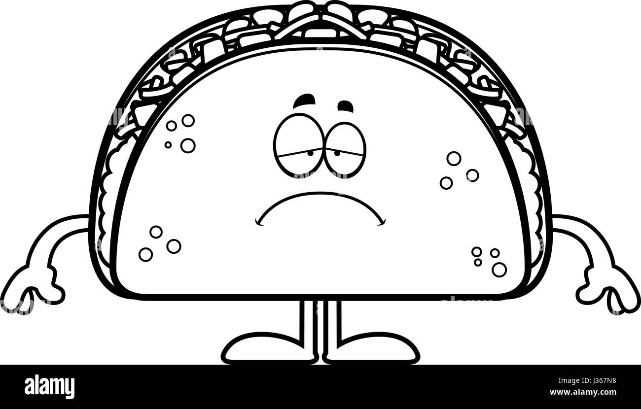 A cartoon illustration of a taco looking sad Stock Vector Image & Art ...