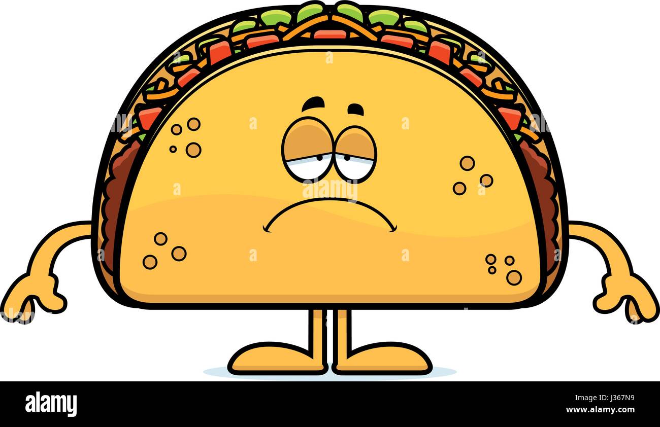 A cartoon illustration of a taco looking sad Stock Vector Image & Art ...
