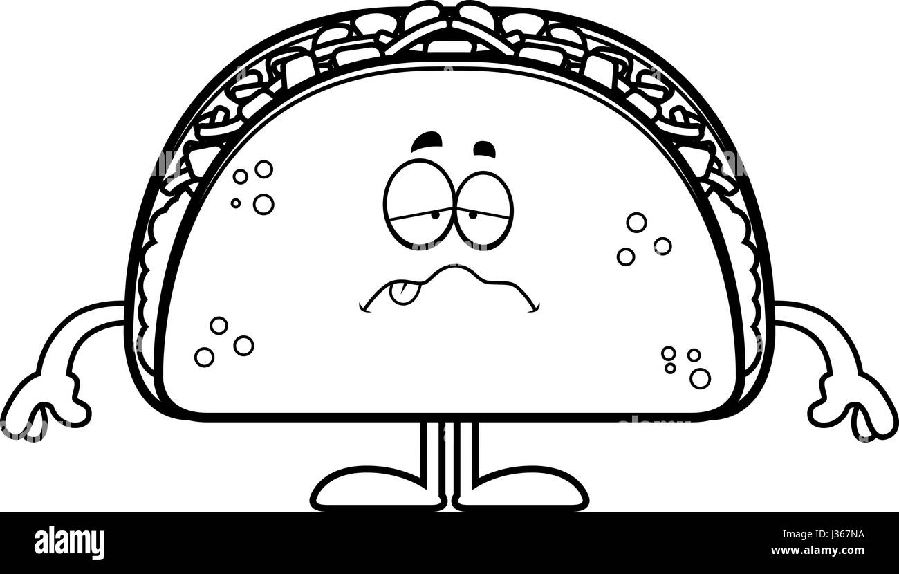 A cartoon illustration of a taco looking sick Stock Vector Image & Art ...