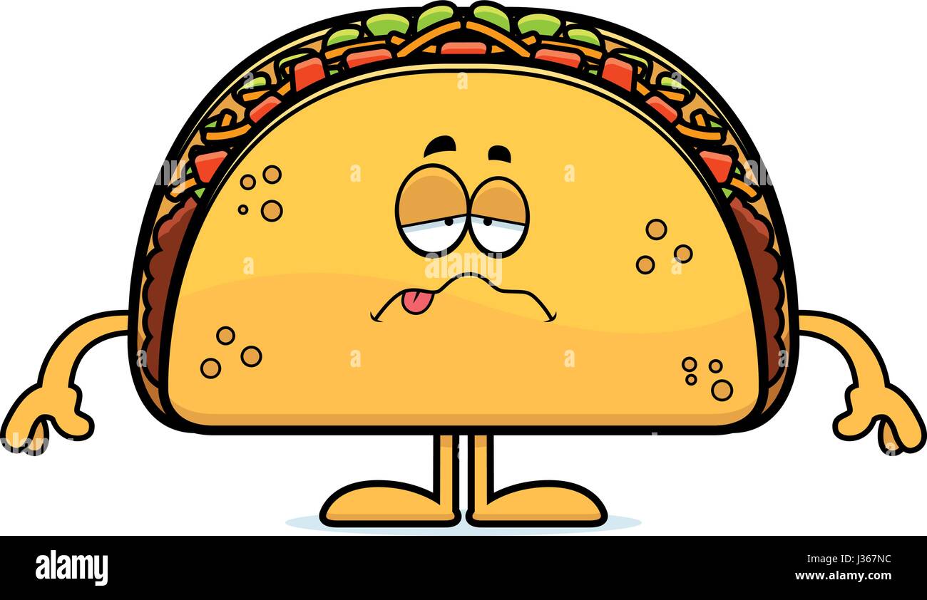 A cartoon illustration of a taco looking sick Stock Vector Image & Art ...