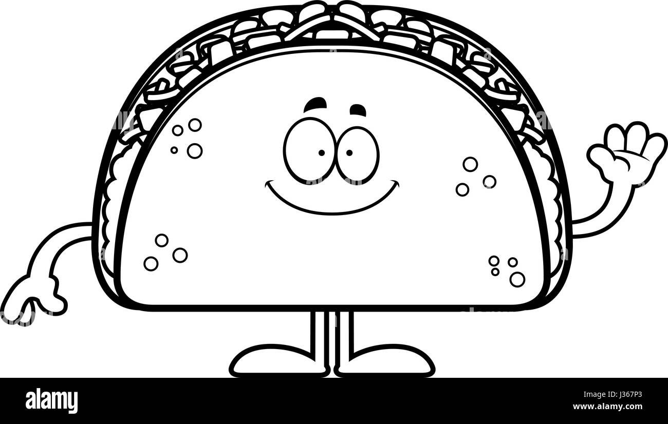 A cartoon illustration of a taco waving Stock Vector Image & Art - Alamy