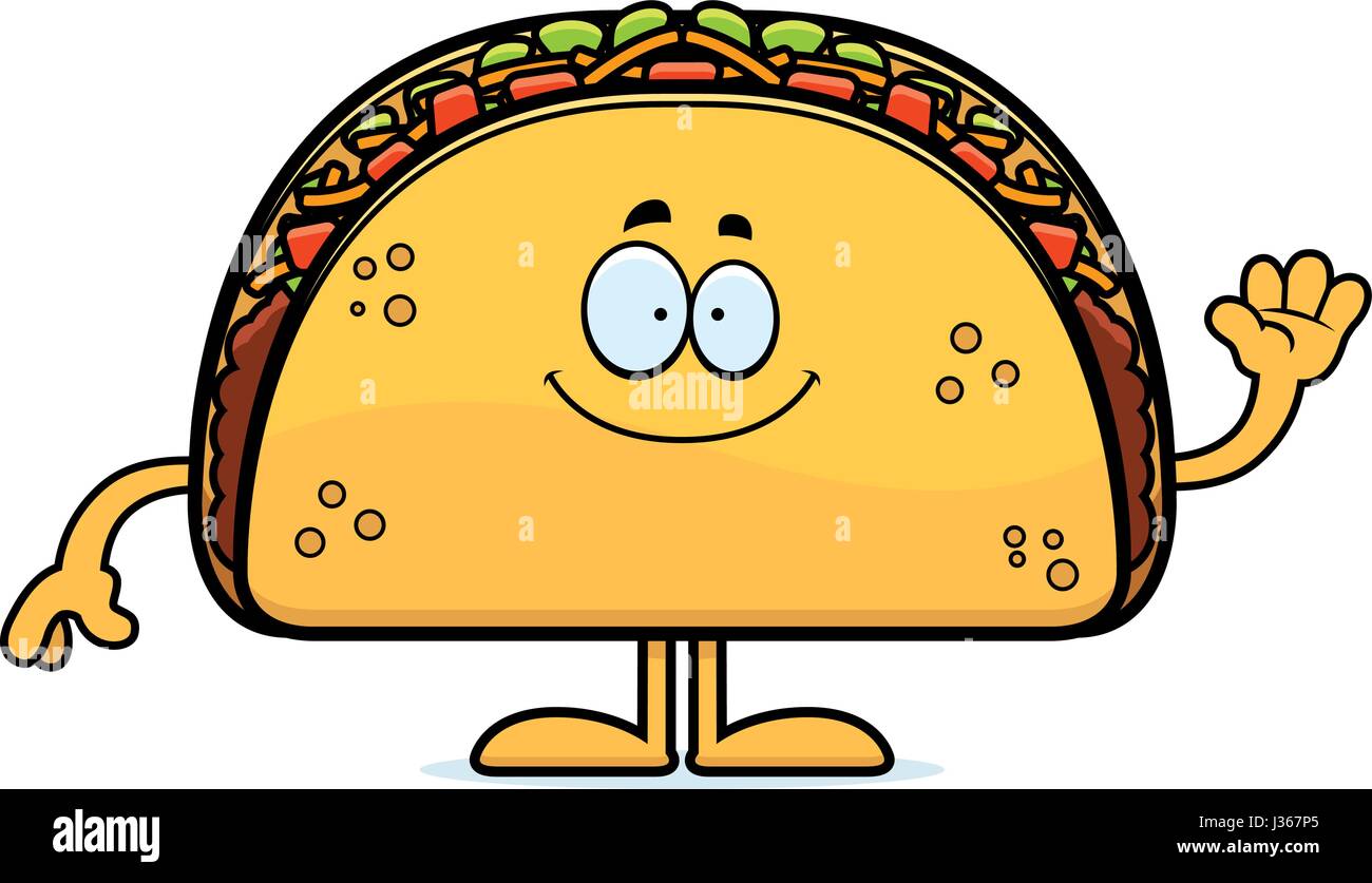 A cartoon illustration of a taco waving Stock Vector Image & Art - Alamy