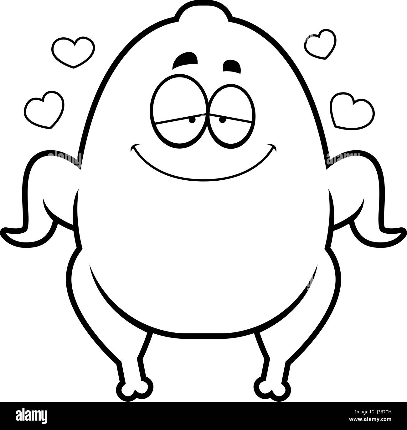 A cartoon illustration of a Thanksgiving turkey in love Stock Vector ...