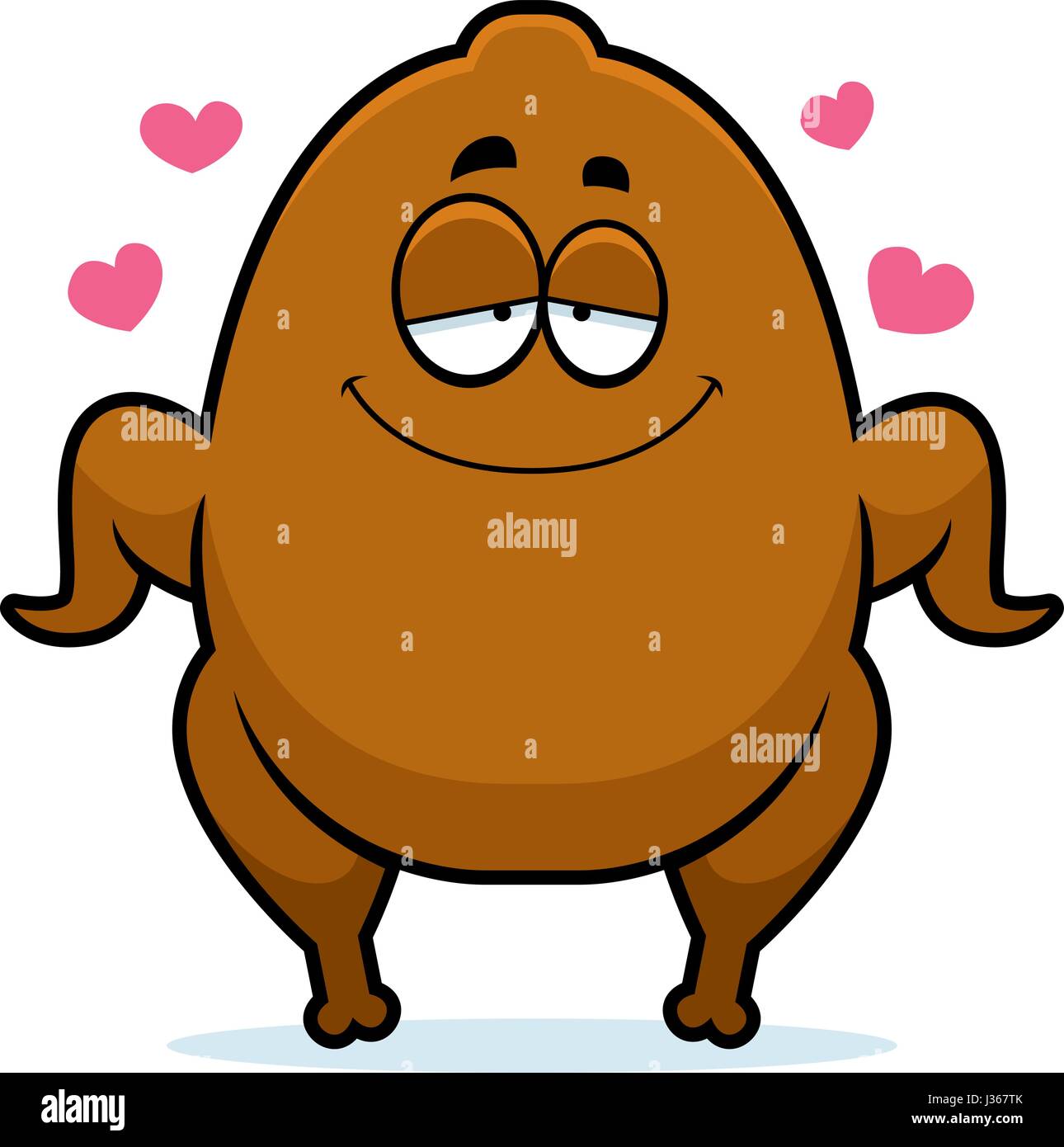 A cartoon illustration of a Thanksgiving turkey in love Stock Vector ...