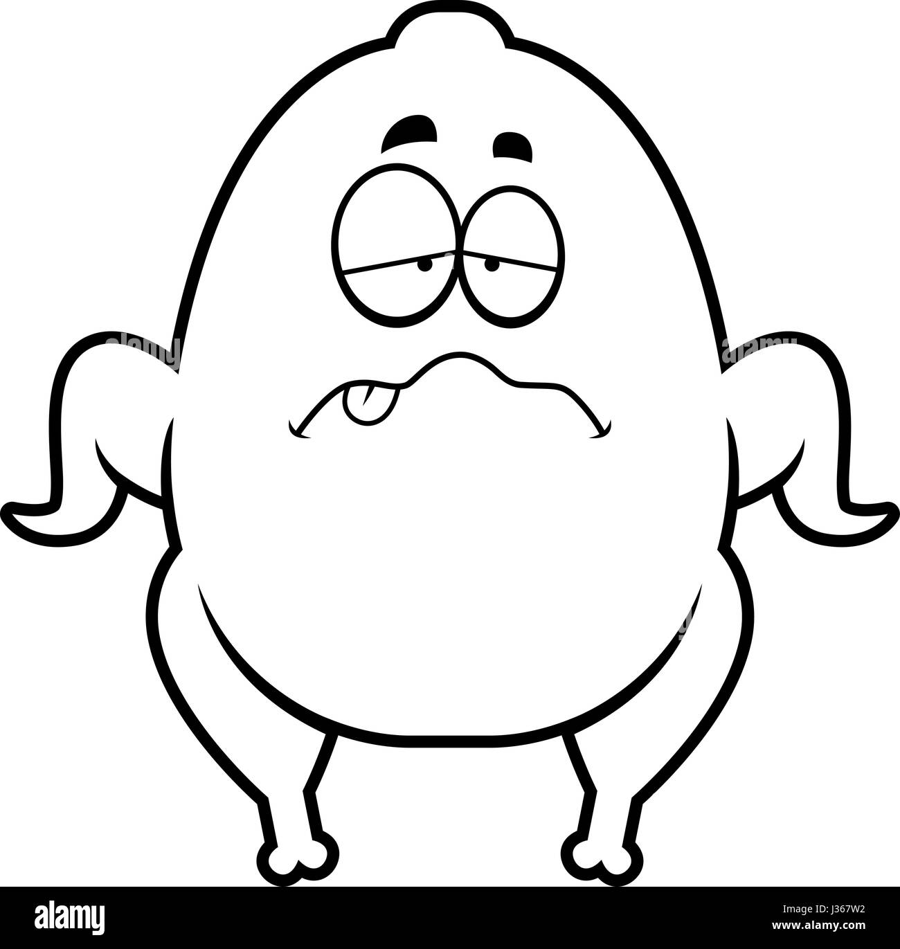 A cartoon illustration of a Thanksgiving turkey looking sick Stock ...