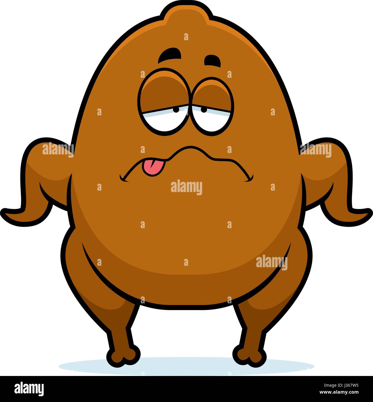 A cartoon illustration of a Thanksgiving turkey looking sick Stock ...