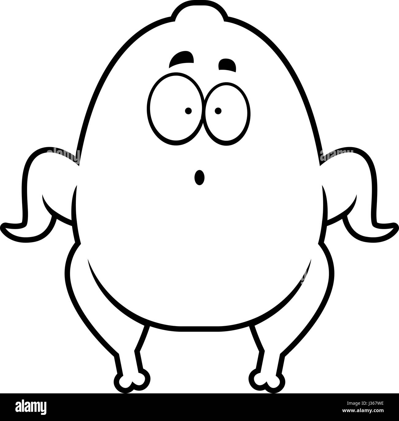 A cartoon illustration of a Thanksgiving turkey looking surprised Stock ...