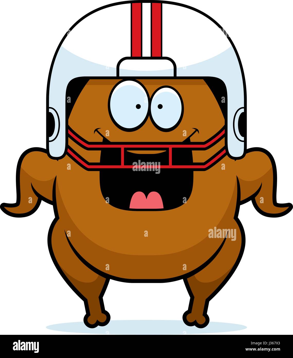 A cartoon illustration of a football turkey looking happy Stock Vector ...