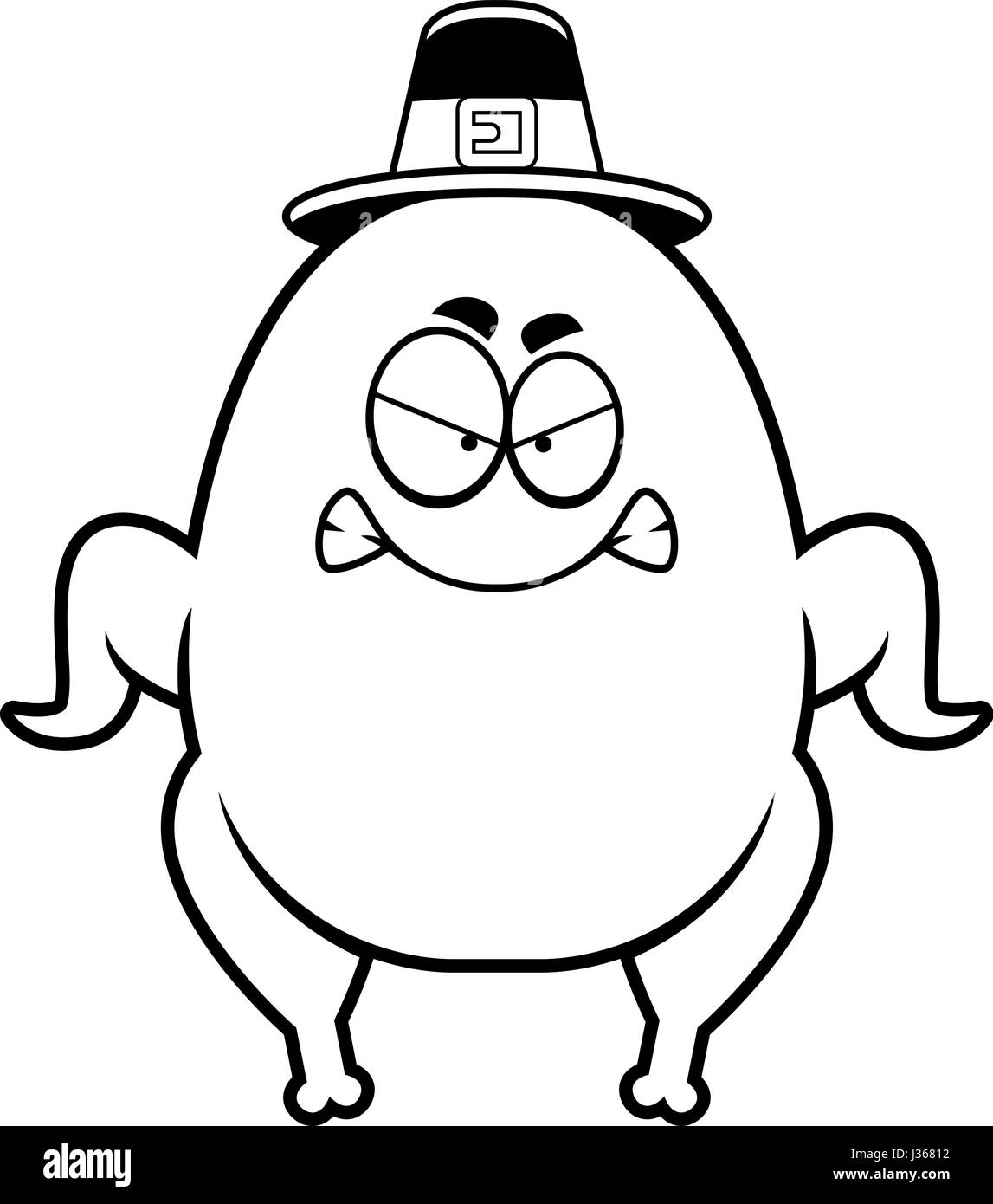 A cartoon illustration of a turkey pilgrim looking angry Stock Vector ...