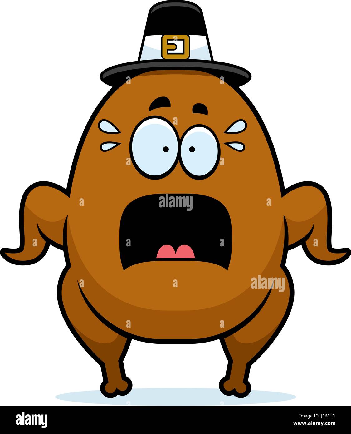 A cartoon illustration of a turkey pilgrim looking scared Stock Vector ...