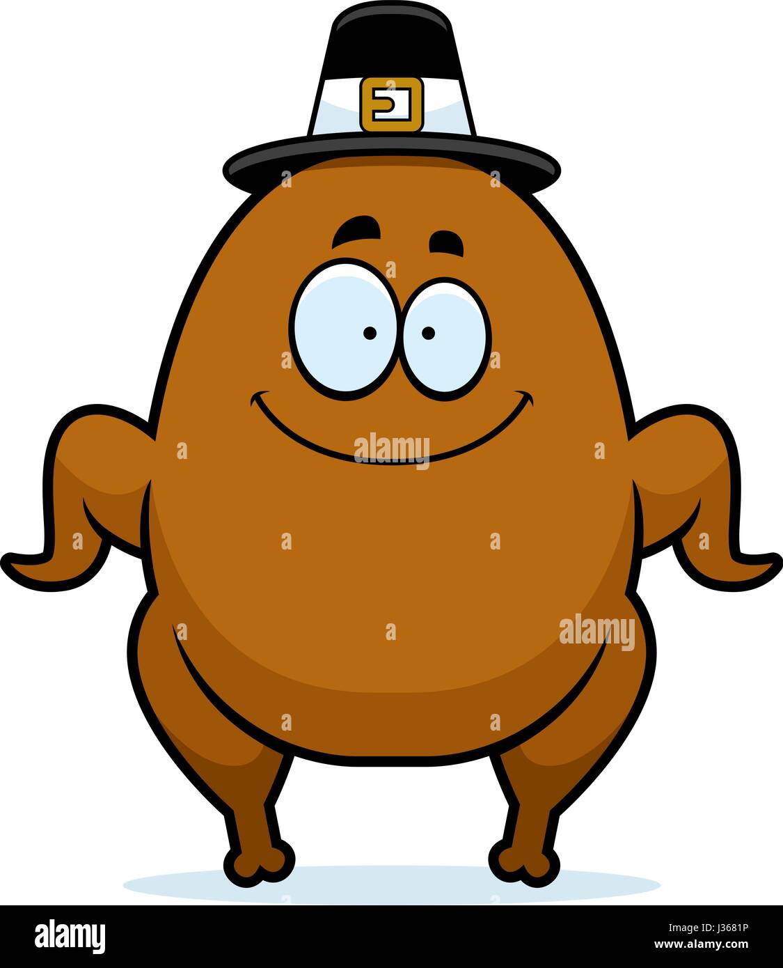 A cartoon illustration of a turkey pilgrim smiling Stock Vector Image ...