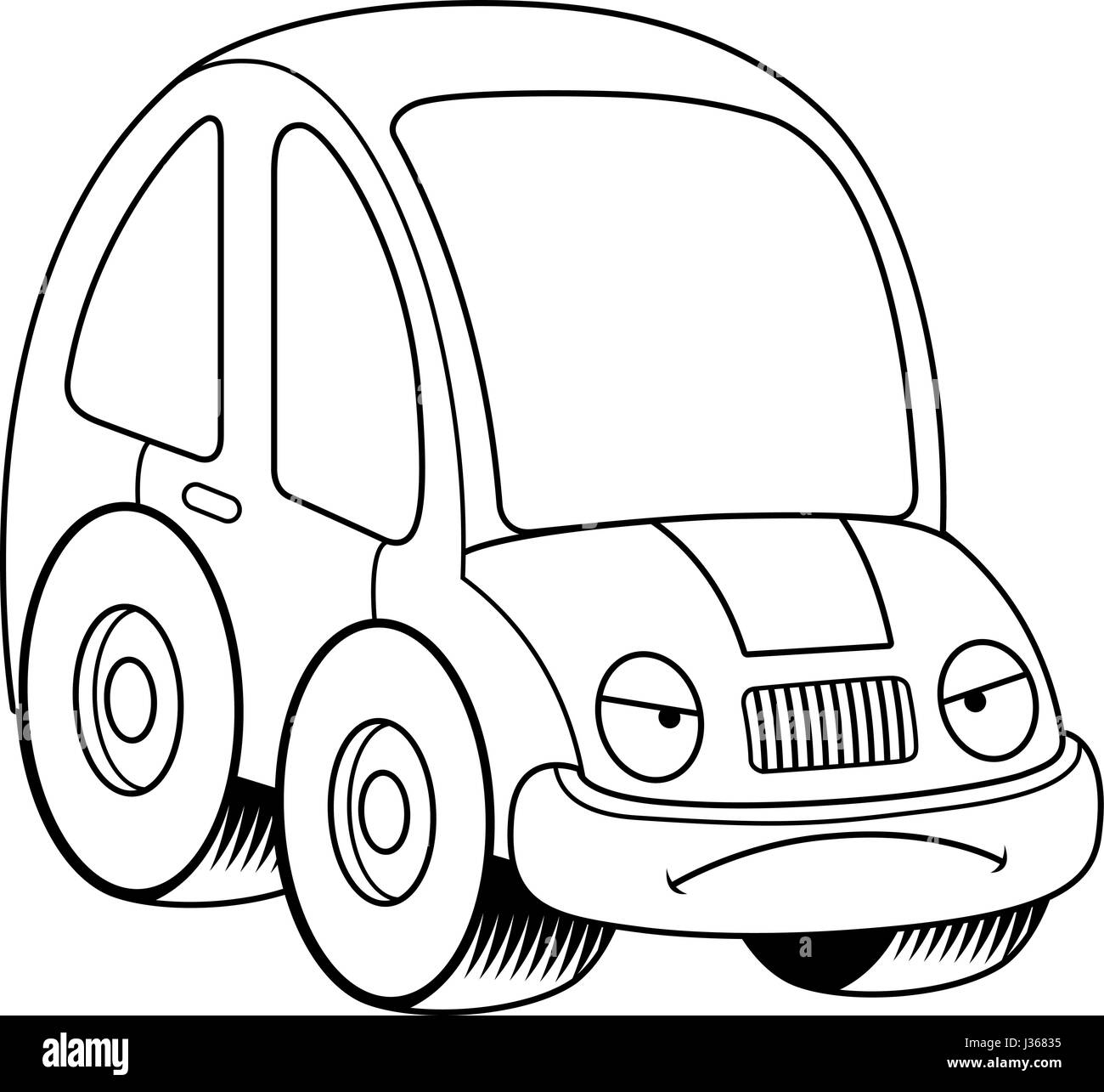 A cartoon illustration of a car looking mad Stock Vector Image & Art ...