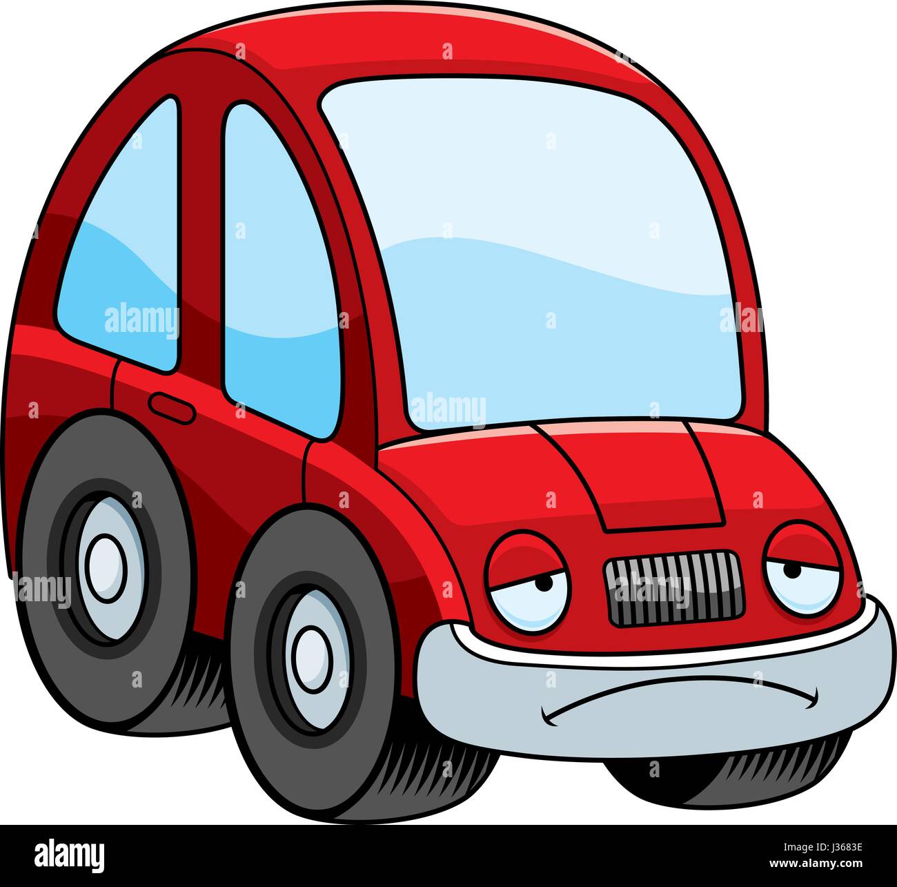 A cartoon illustration of a car looking sad Stock Vector Image & Art ...