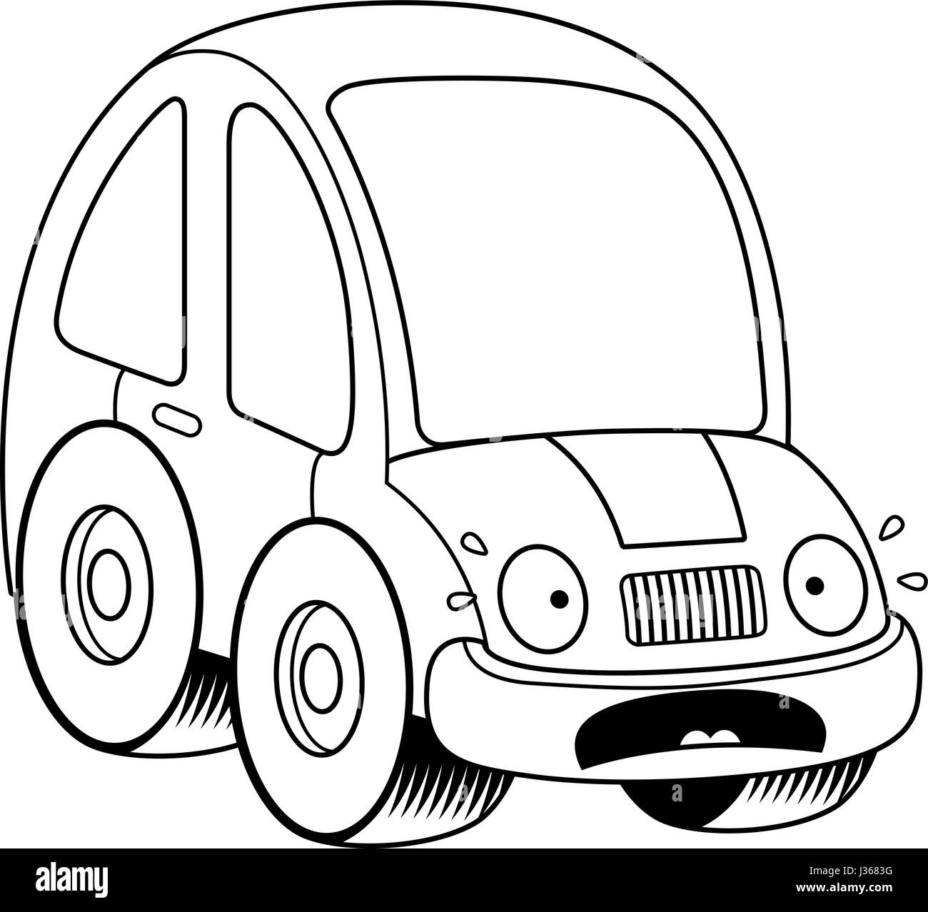 A cartoon illustration of a car looking scared Stock Vector Image & Art ...