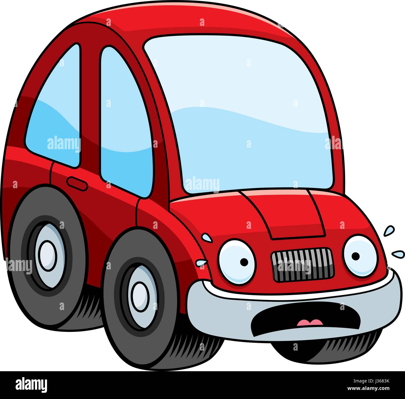 A cartoon illustration of a car looking scared Stock Vector Image & Art ...