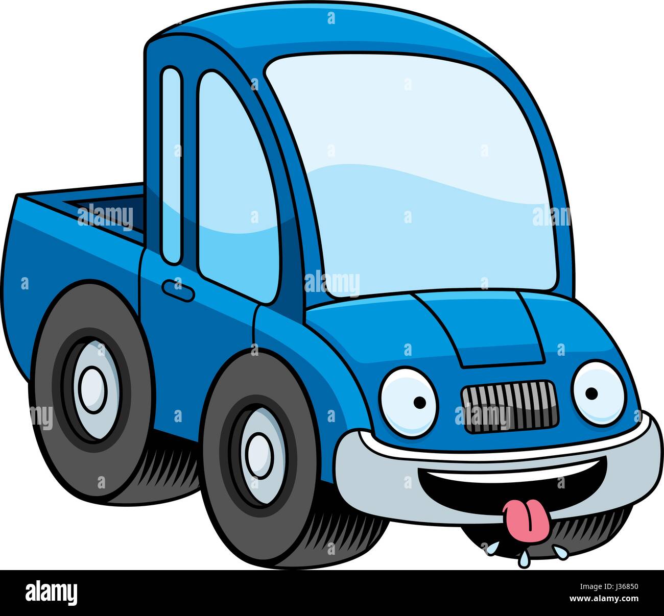 A cartoon illustration of a pickup truck looking hungry Stock Vector ...
