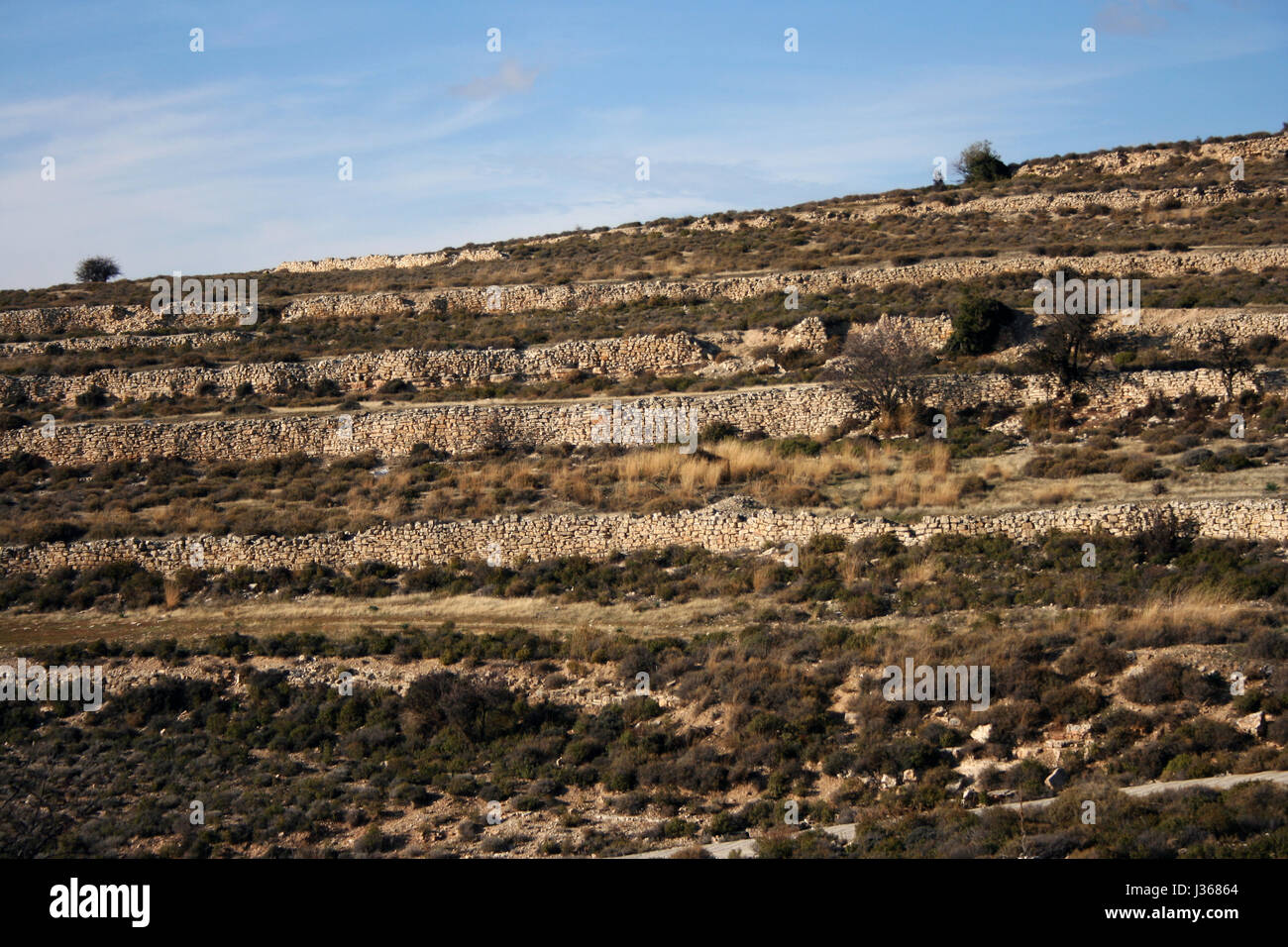 Mediterranean dry stone walls in Lofou Stock Photo - Alamy