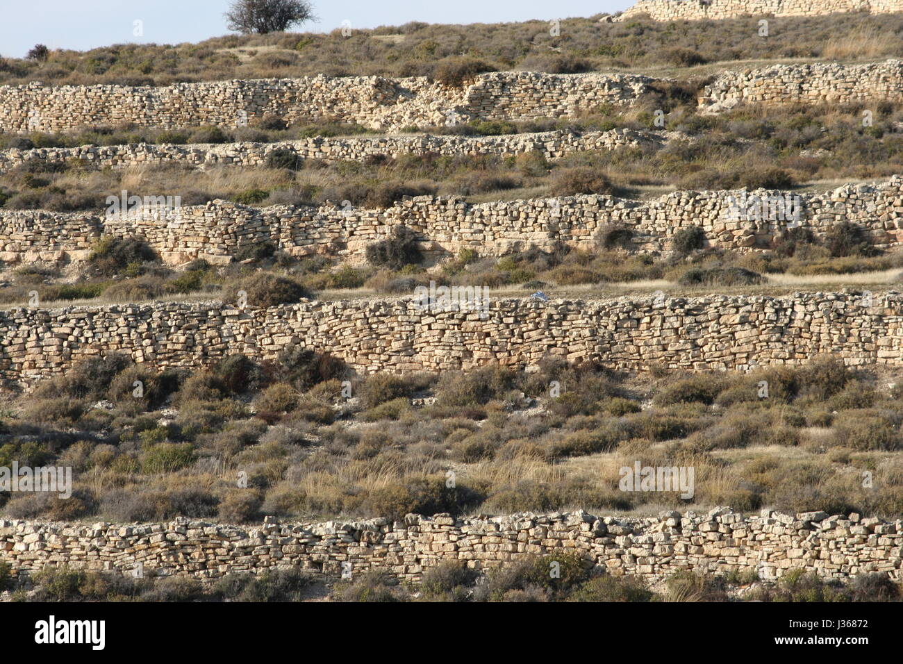 Mediterranean dry stone walls in Lofou Stock Photo - Alamy