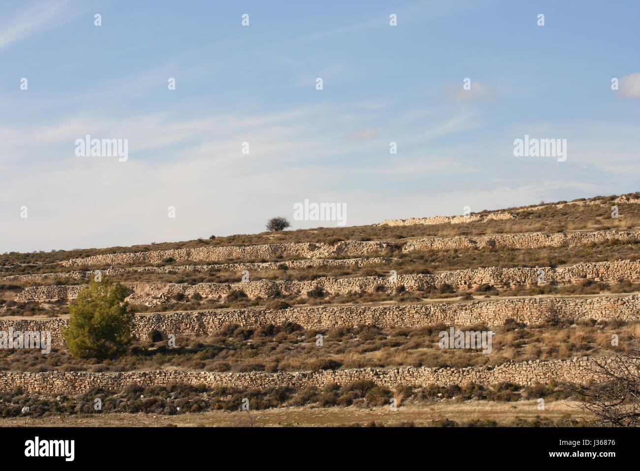 Mediterranean dry stone walls in Lofou Stock Photo - Alamy
