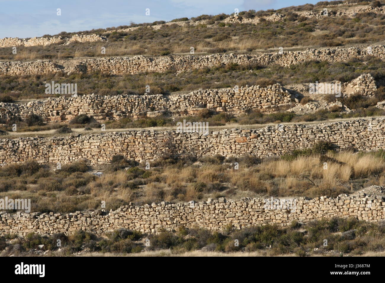 Mediterranean dry stone walls in Lofou Stock Photo - Alamy