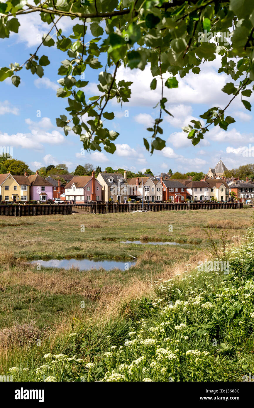 ROWHEDGE, VILLAGE NEAR COLCHESTER, AS VIEWED ACROSS THE RIVER COLNE ...