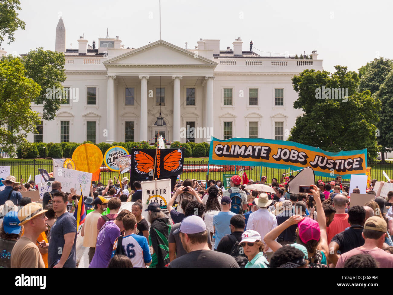 WASHINGTON, DC, USA - Climate March demonstrators protest in front of ...