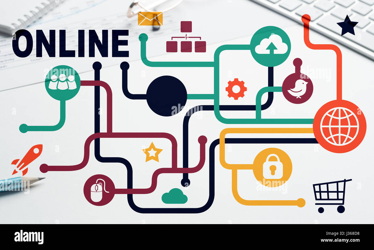 Network media background Stock Photo - Alamy