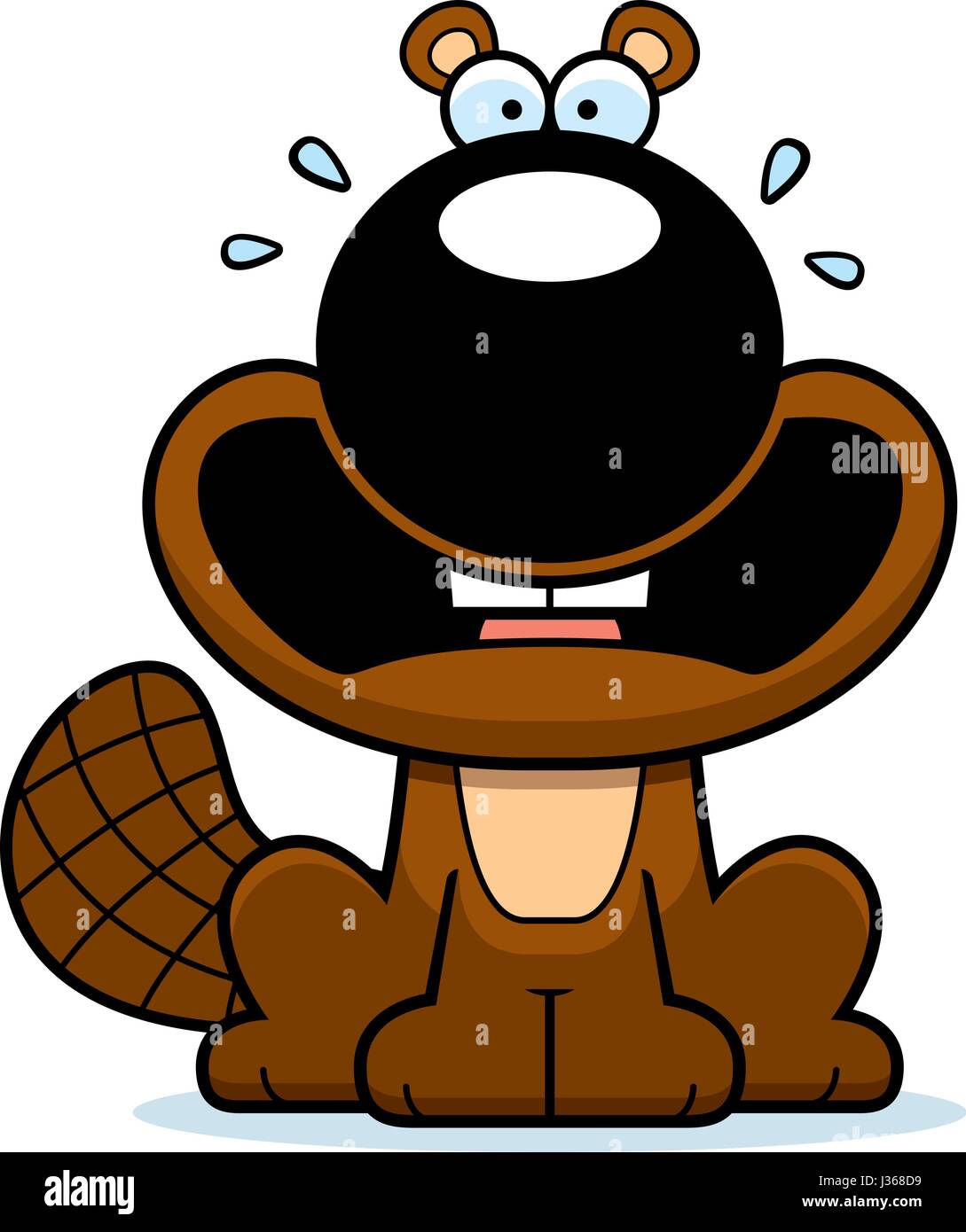 A cartoon illustration of a beaver looking scared Stock Vector Image ...