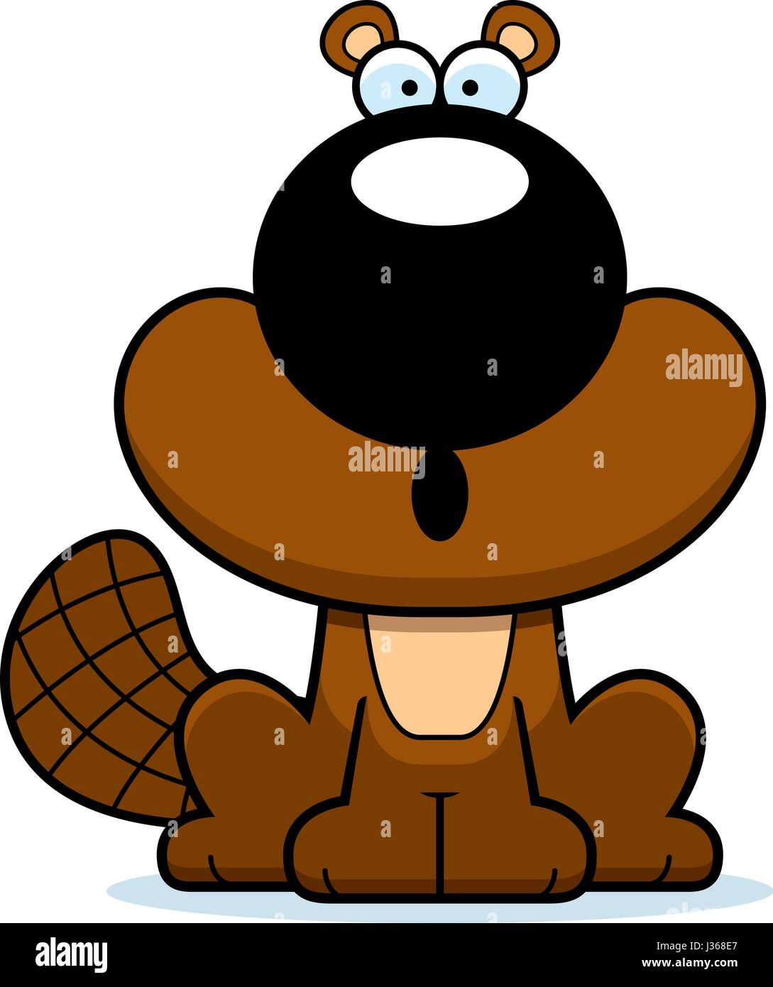 A cartoon illustration of a beaver looking surprised Stock Vector Image ...