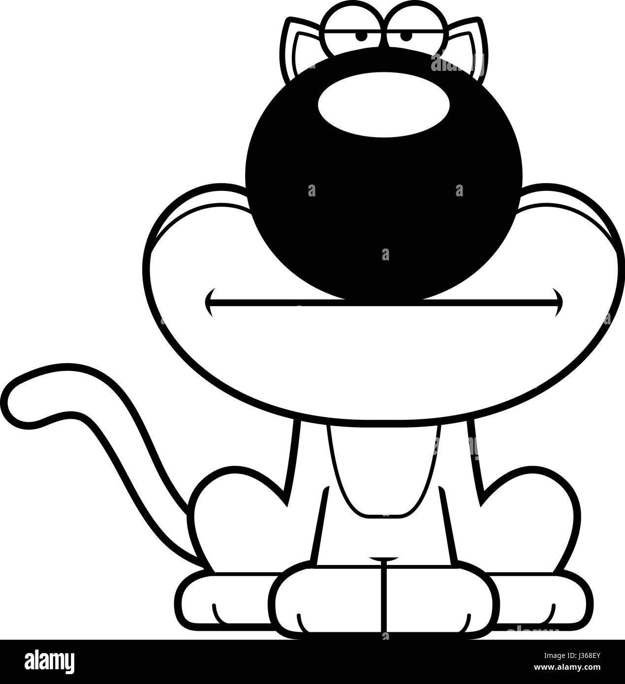 A cartoon illustration of a cat with a bored expression Stock Vector ...