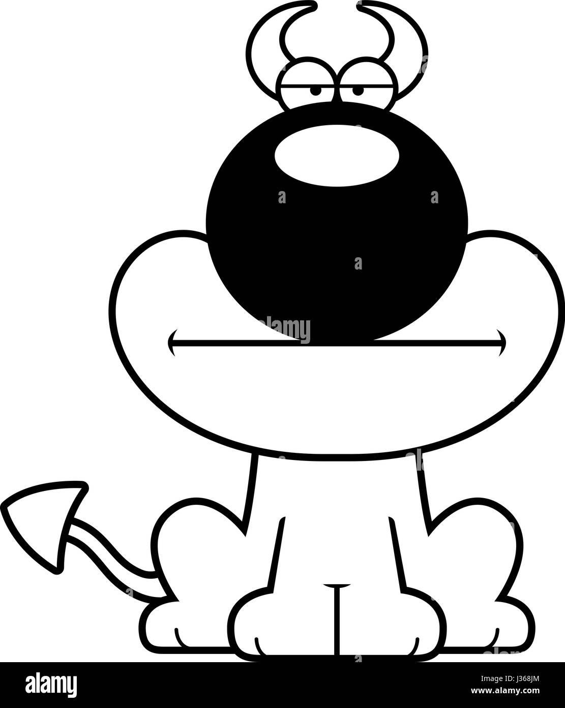 A cartoon illustration of a devil with a bored expression Stock Vector ...