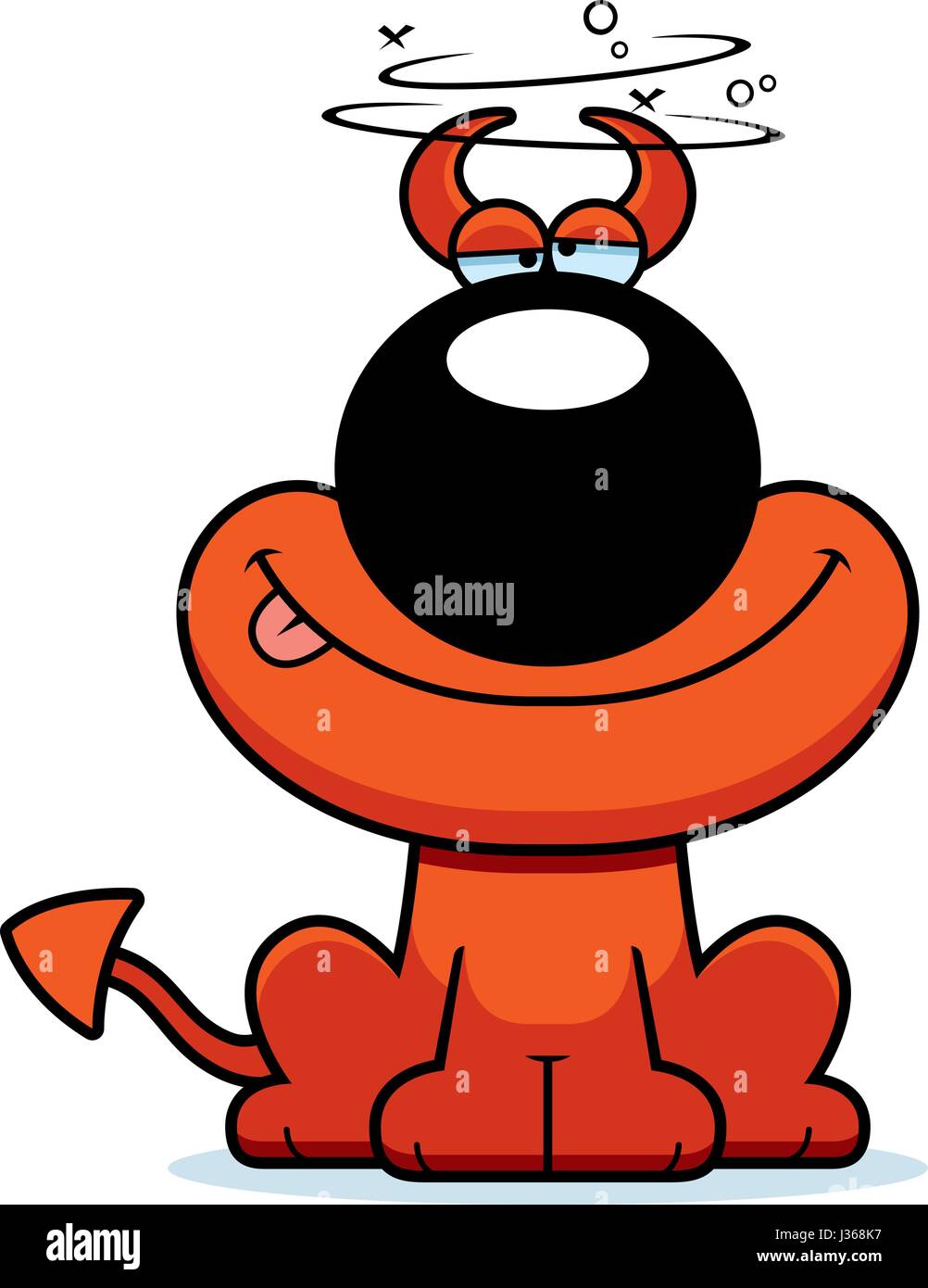 A cartoon illustration of a devil looking drunk Stock Vector Image ...