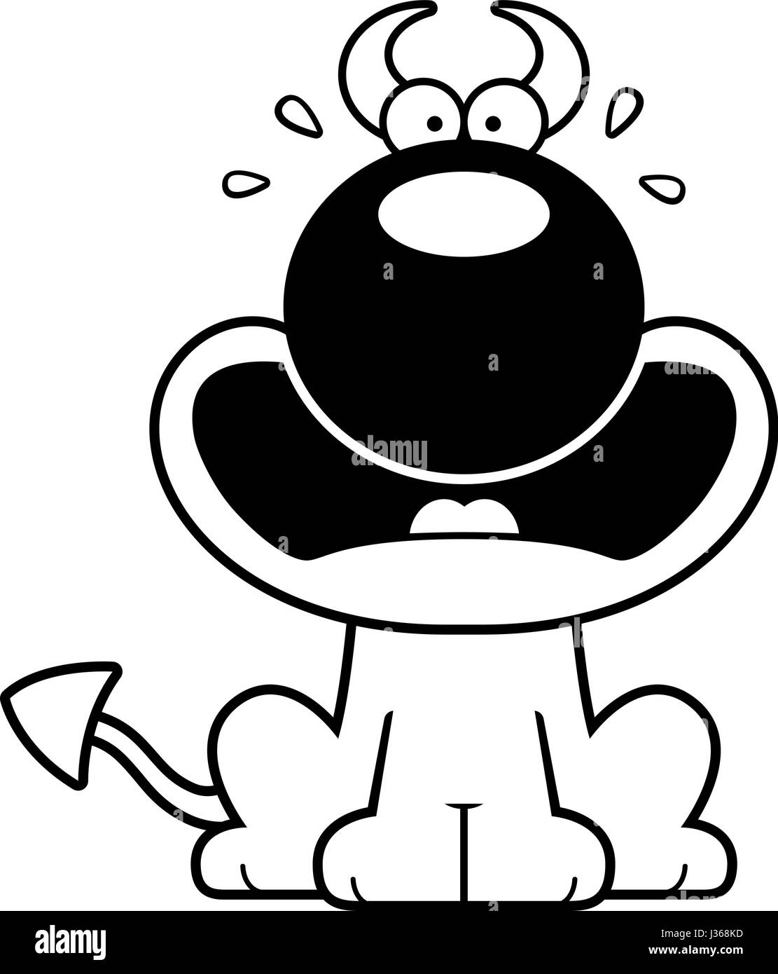 A cartoon illustration of a devil looking scared Stock Vector Image ...