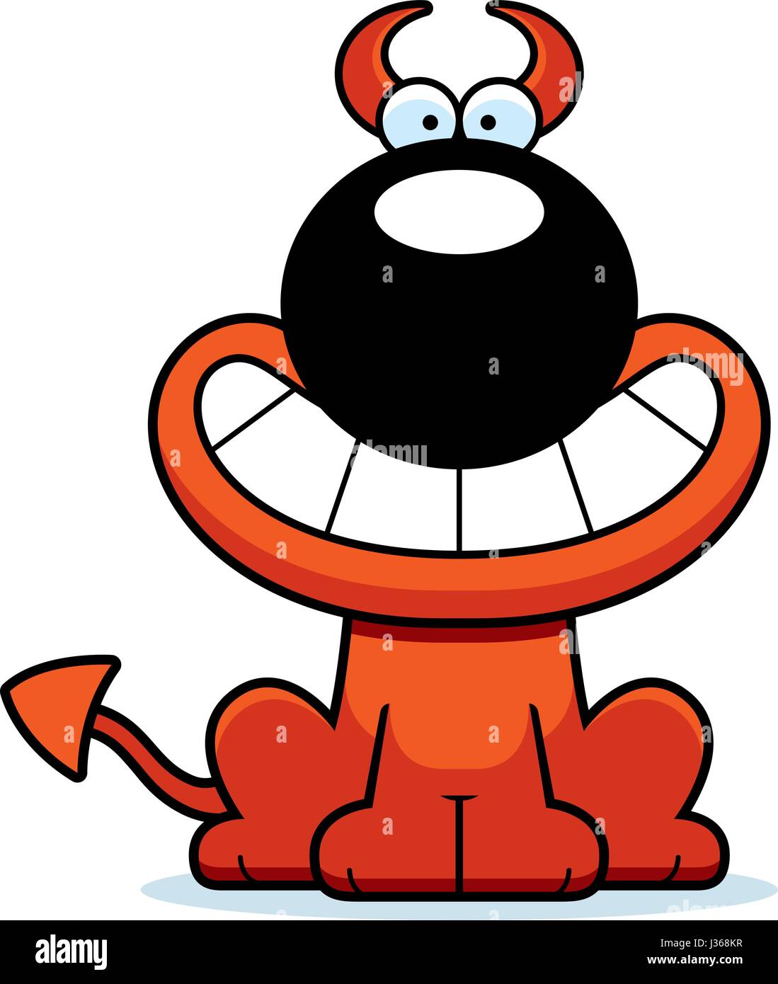 A cartoon illustration of a devil looking happy Stock Vector Image ...