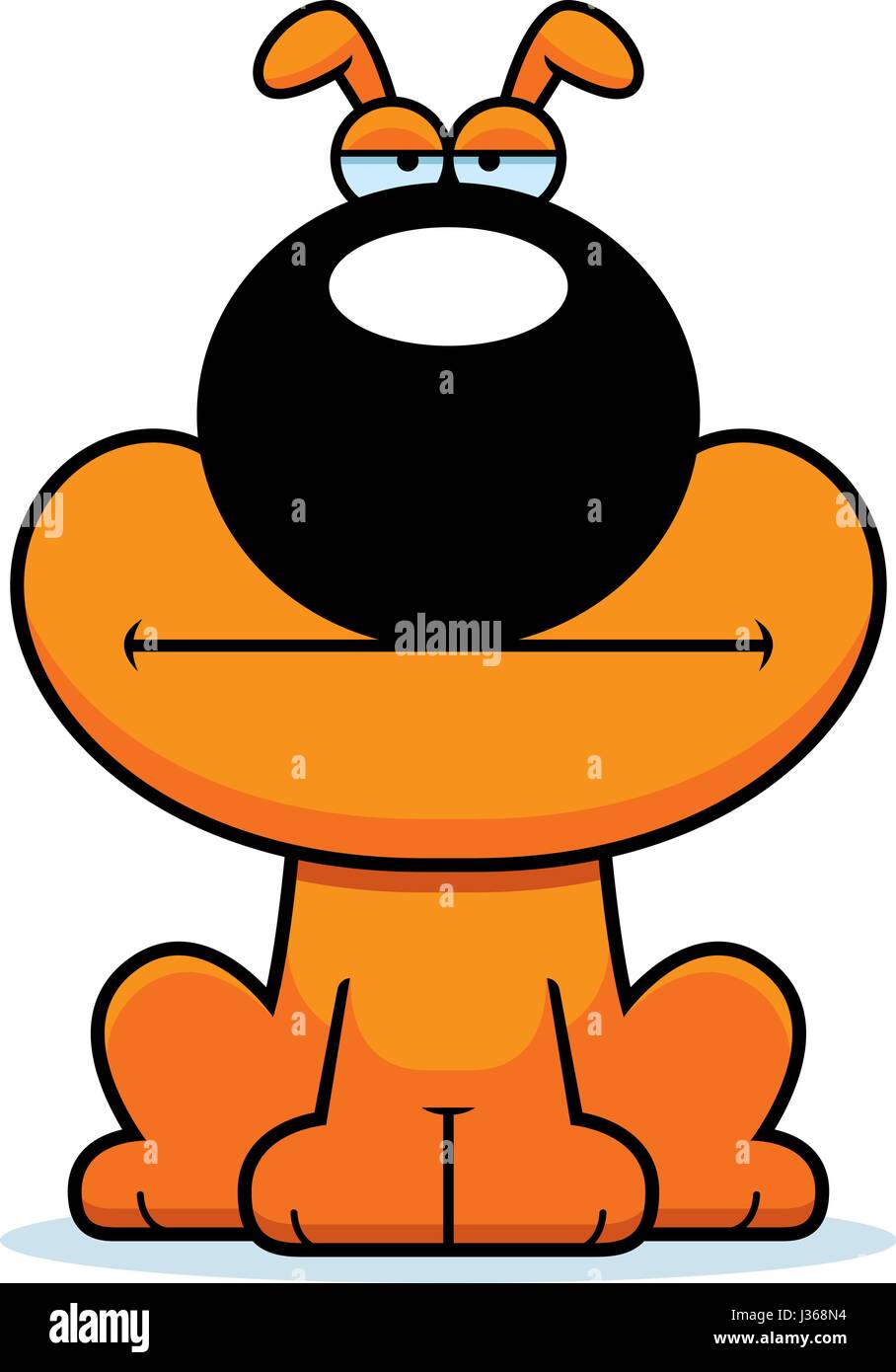 A cartoon illustration of a dog with a bored expression Stock Vector ...