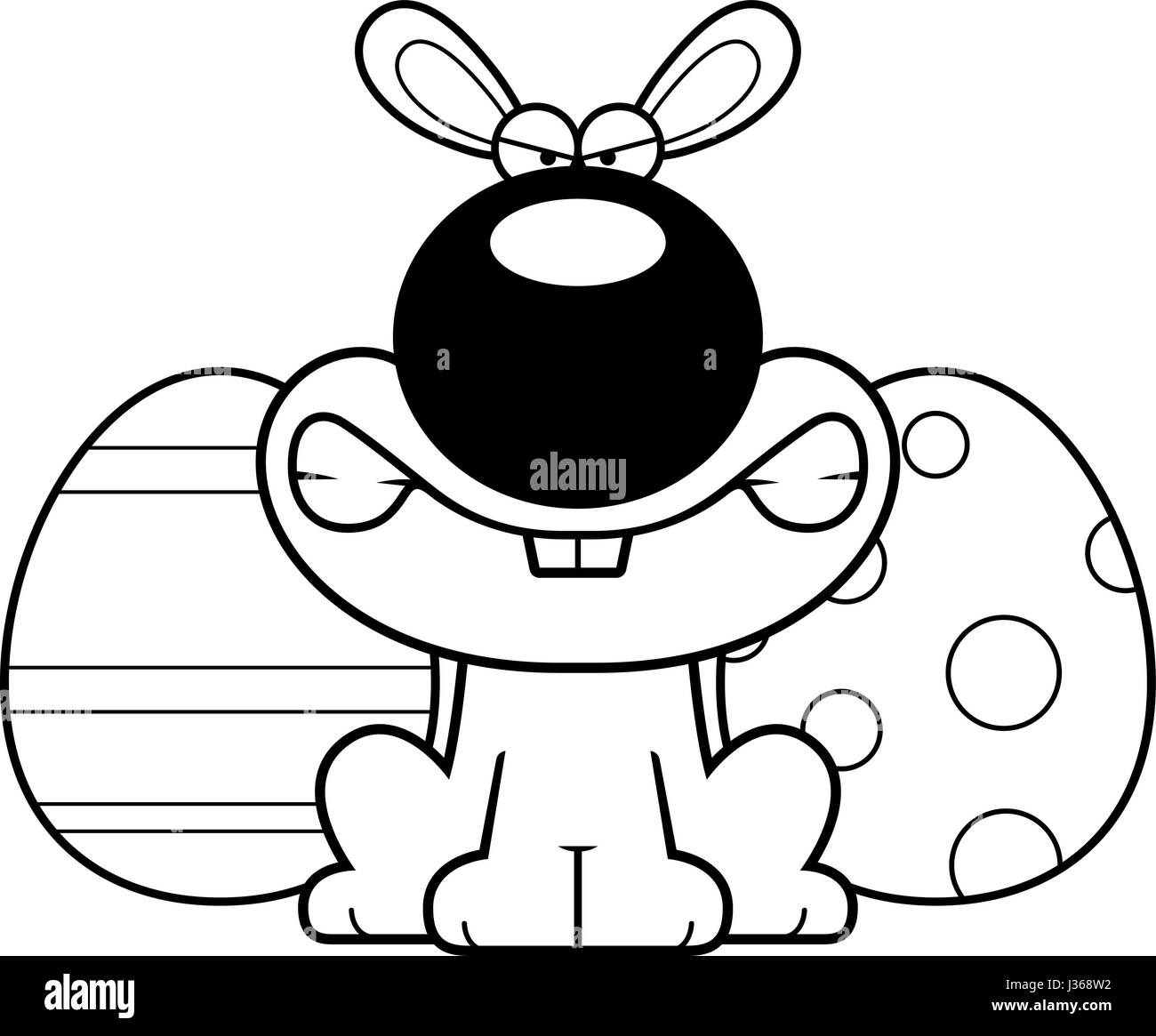 A cartoon illustration of the Easter Bunny looking angry Stock Vector ...