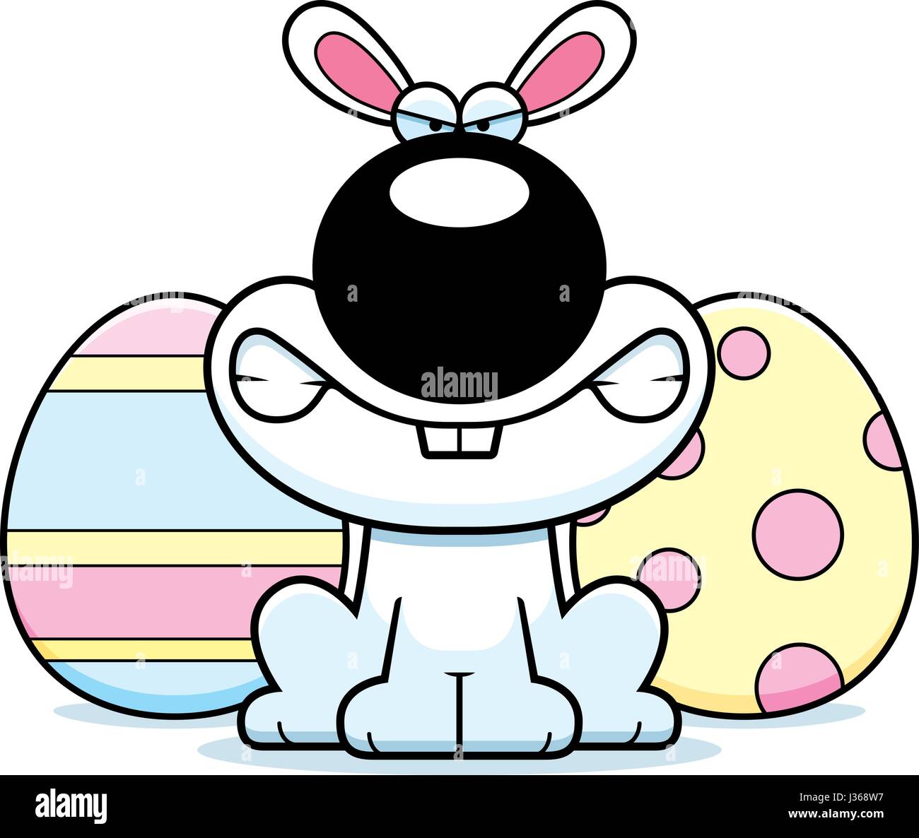 A cartoon illustration of the Easter Bunny looking angry Stock Vector ...