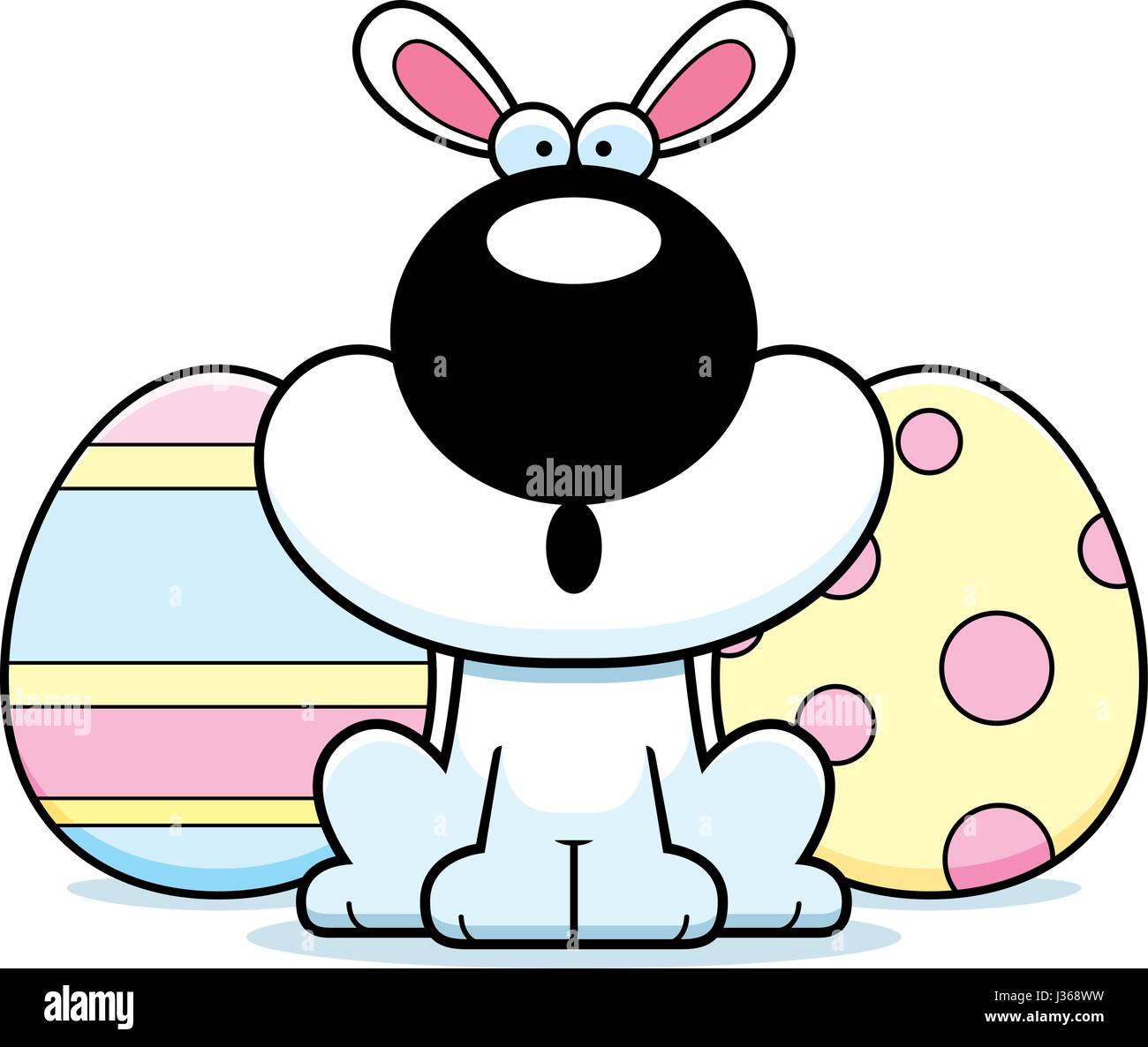 A cartoon illustration of the Easter Bunny looking surprised Stock ...