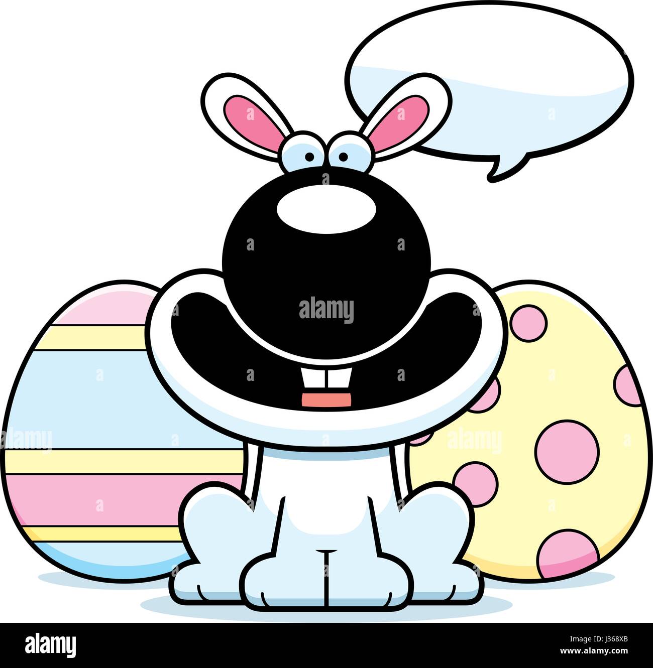 A cartoon illustration of the Easter Bunny talking Stock Vector Image ...
