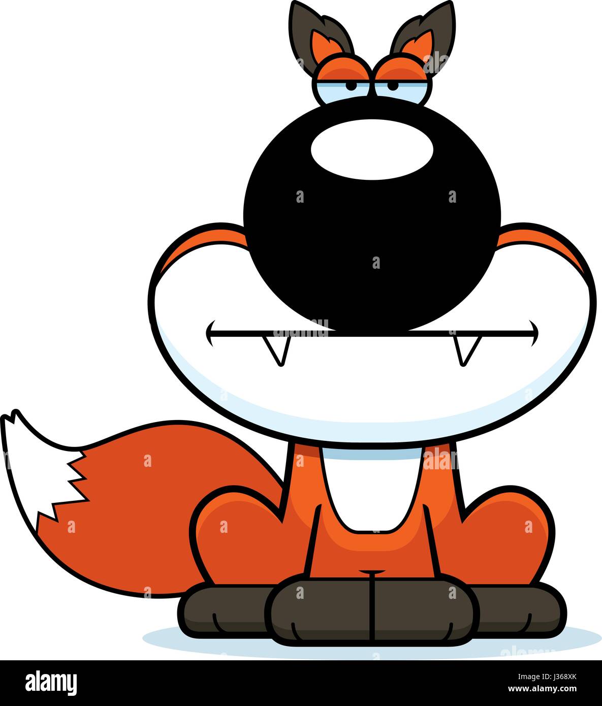 A cartoon illustration of a fox with a bored expression Stock Vector ...