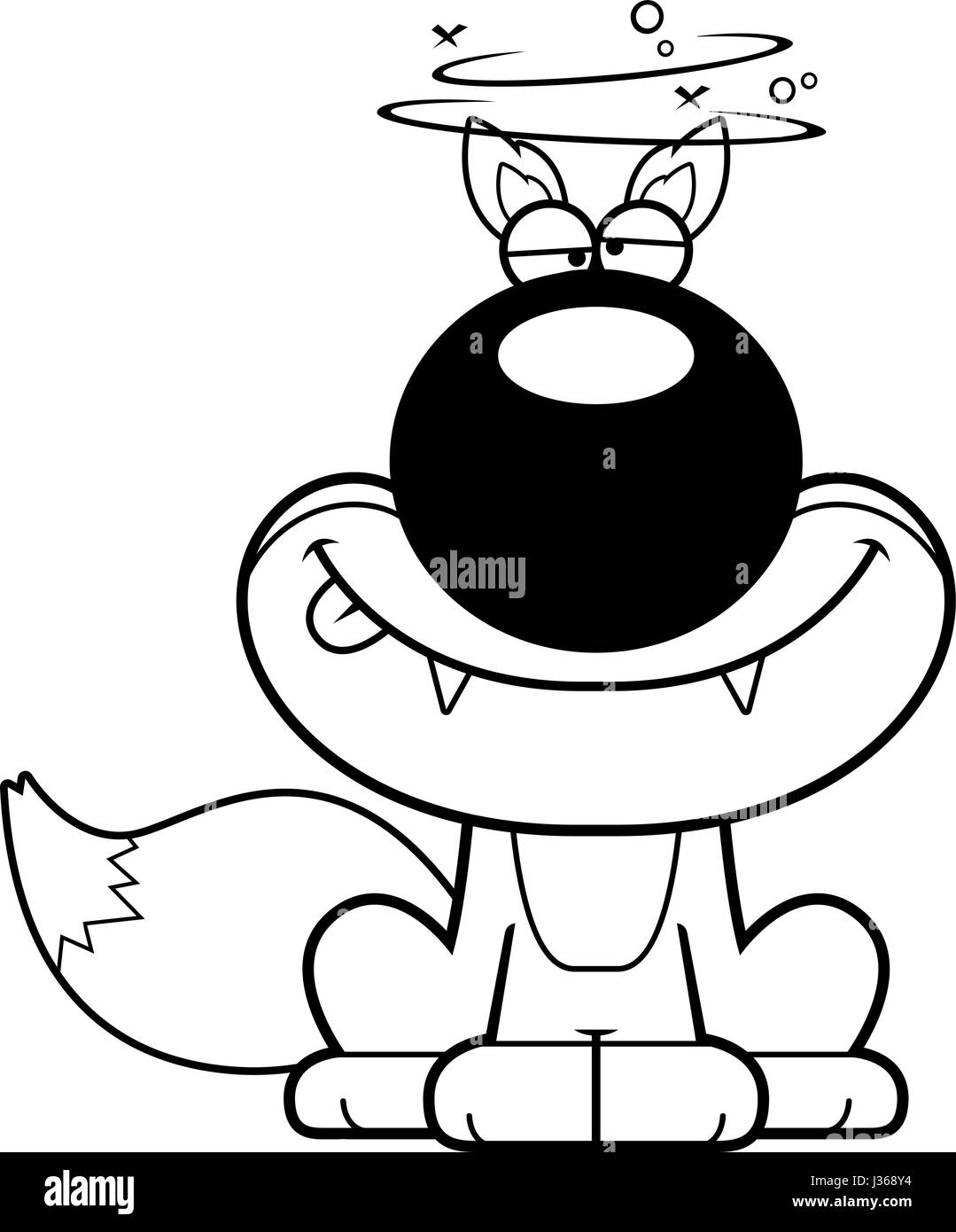 A cartoon illustration of a fox looking drunk Stock Vector Image & Art ...