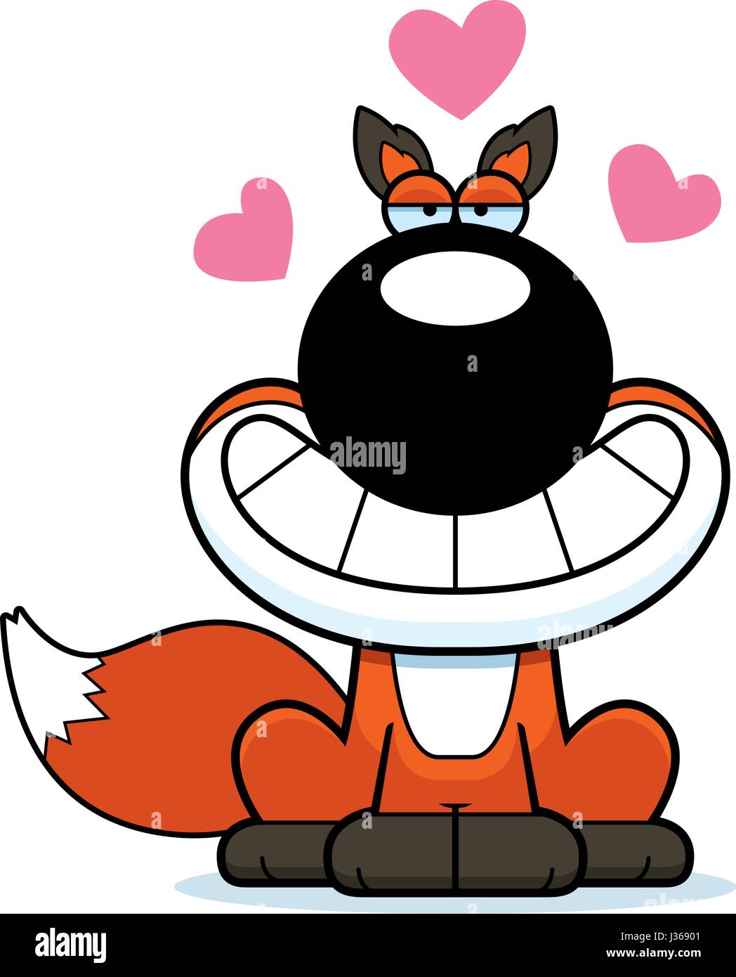 A cartoon illustration of a fox with an in love expression Stock Vector ...