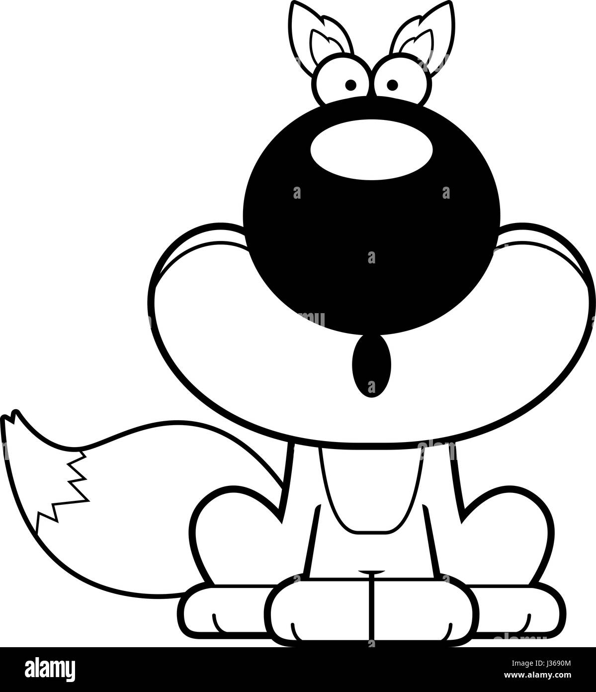 A cartoon illustration of a fox looking surprised Stock Vector Image ...