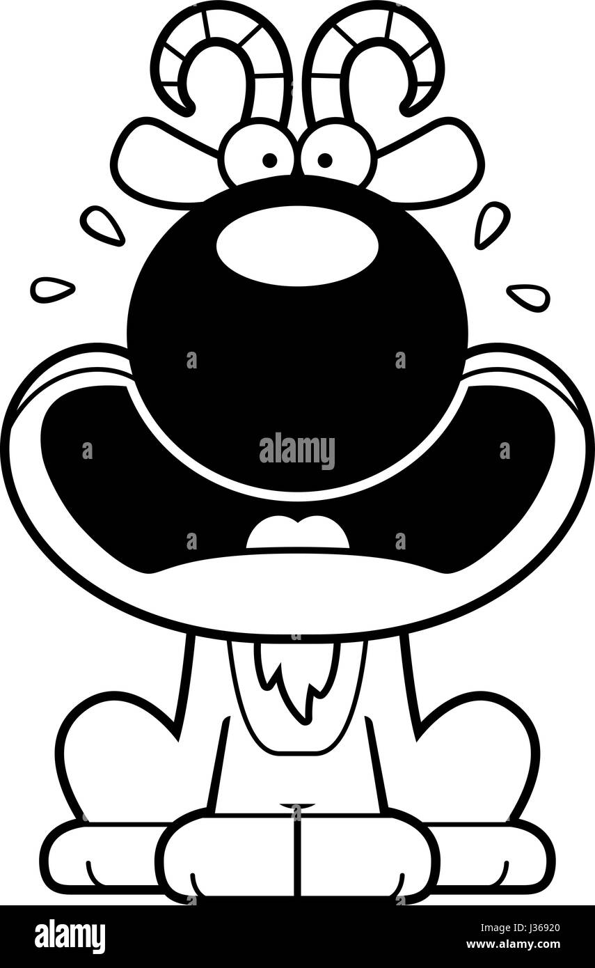 A cartoon illustration of a goat looking scared Stock Vector Image ...